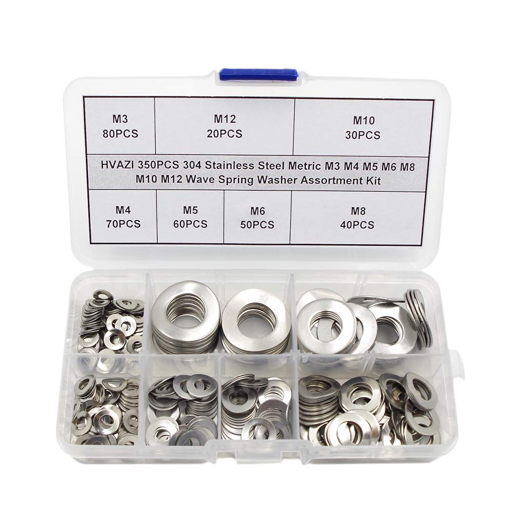 Mua 350PCS Metric M3 M4 M5 M6 M8 M10 M12 304 Stainless Steel Wave ...