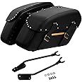 Amazon.com: C.C. RIDER Motorcycle Leather Detachable Saddlebags Fit for ...