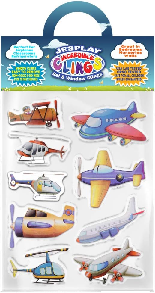 Planes & Helicopters Thick Gel Clings Incredible Removable Window ...