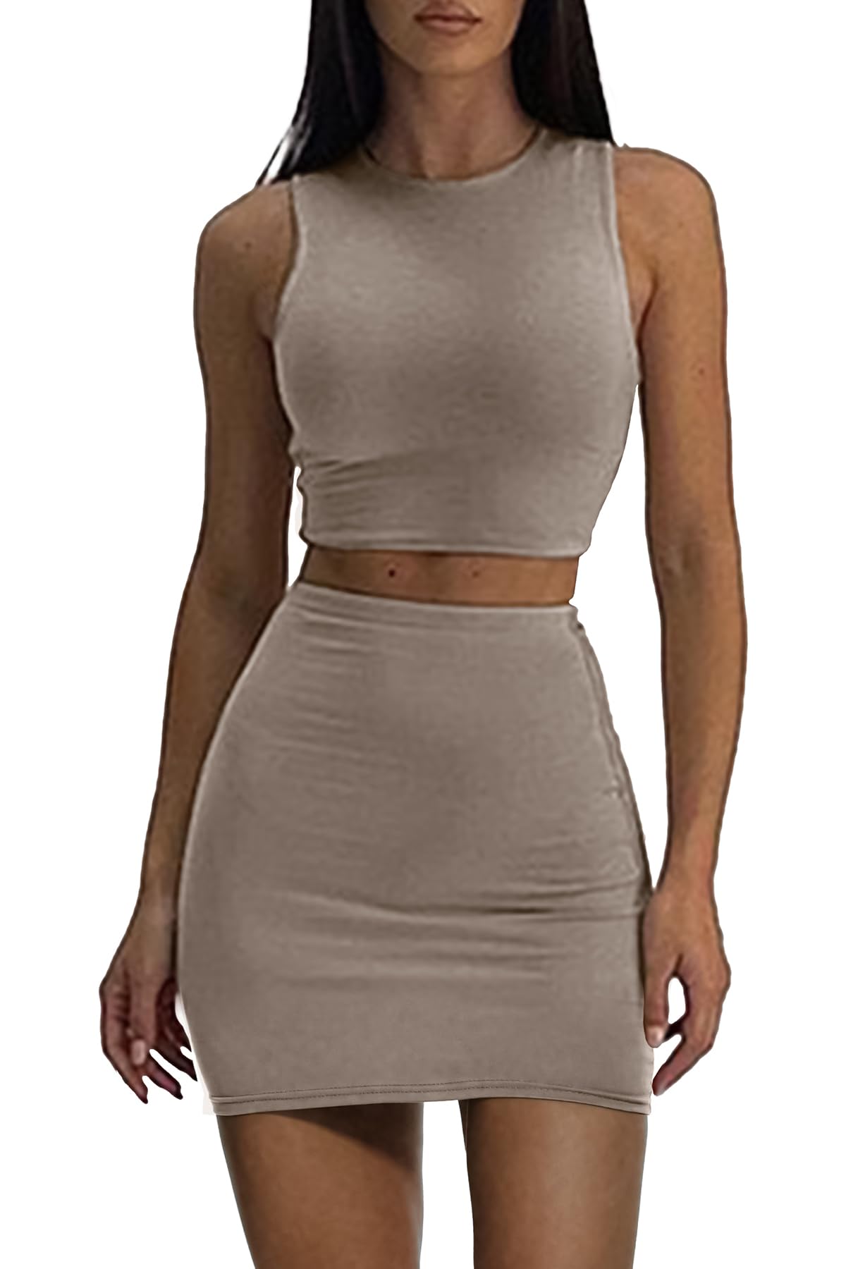 ELLEVEN Mini Skirt Sets Women 2 Piece Outfits Two Piece Sets for Women ...