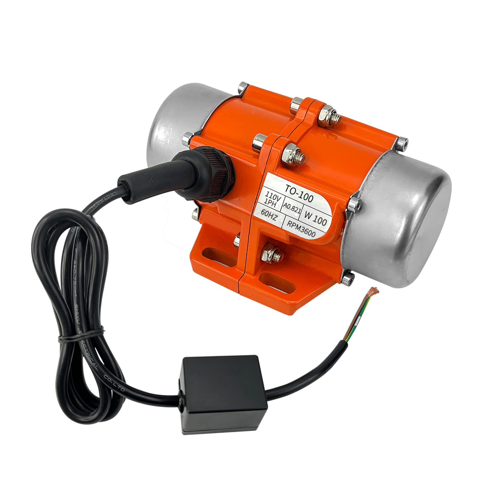 Small Concrete Vibrator Industrial Vibration Motor Single Phase 100W AC 110V 3600Rpm Aluminum ...