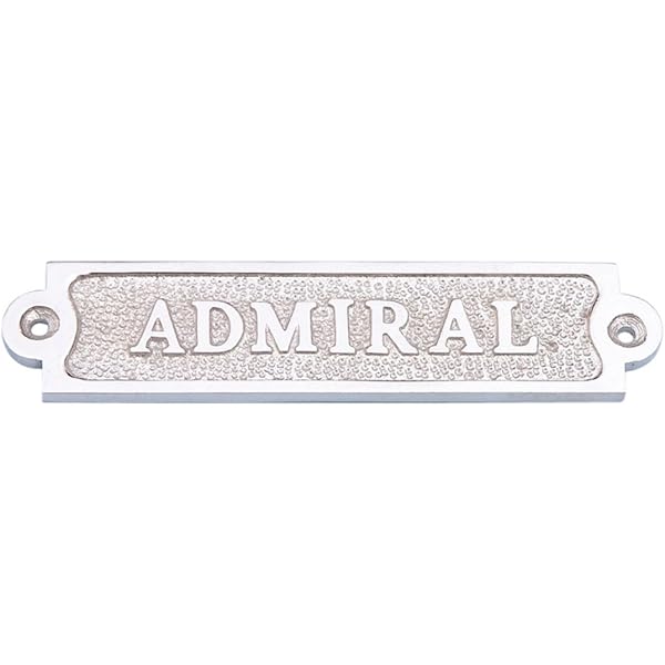 Hampton Nautical Solid Brass Admiral Sign, 5, Brass