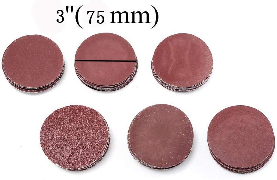 100 Pieces Sandpaper Set with 3 Inch 75mm, Sanding Discs Sandpaper ...