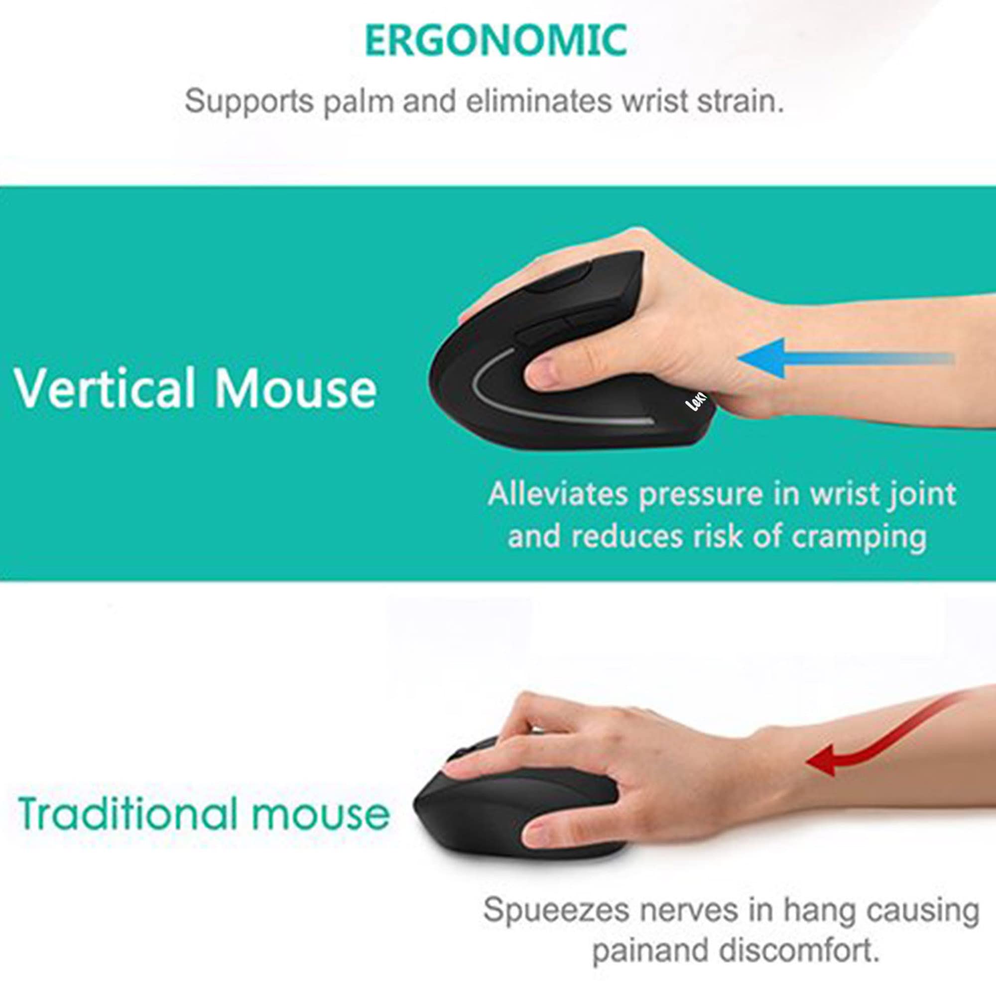 Mua Lekvey Ergonomic Mouse, Vertical Wireless Mouse - Rechargeable 2 ...