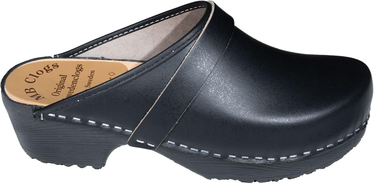 MB Clogs Zoccoli Originali svedesi Zoccoli da Uomo Neri con Suola in PU ...