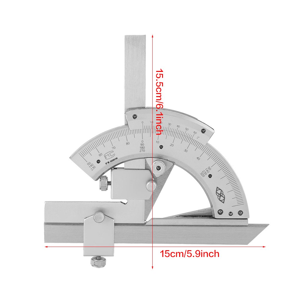 Universal Carbon Steel Vernier Bevel Protractor 0-320°, Accuracy Angle ...