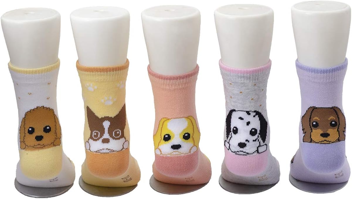 Cotton Kids Girls Socks Dog for 5 pack : Amazon.co.uk: Clothing