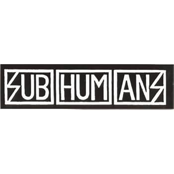 Amazon.com: Subhumans - Black & White Rectangle Logo - Large Jumbo ...