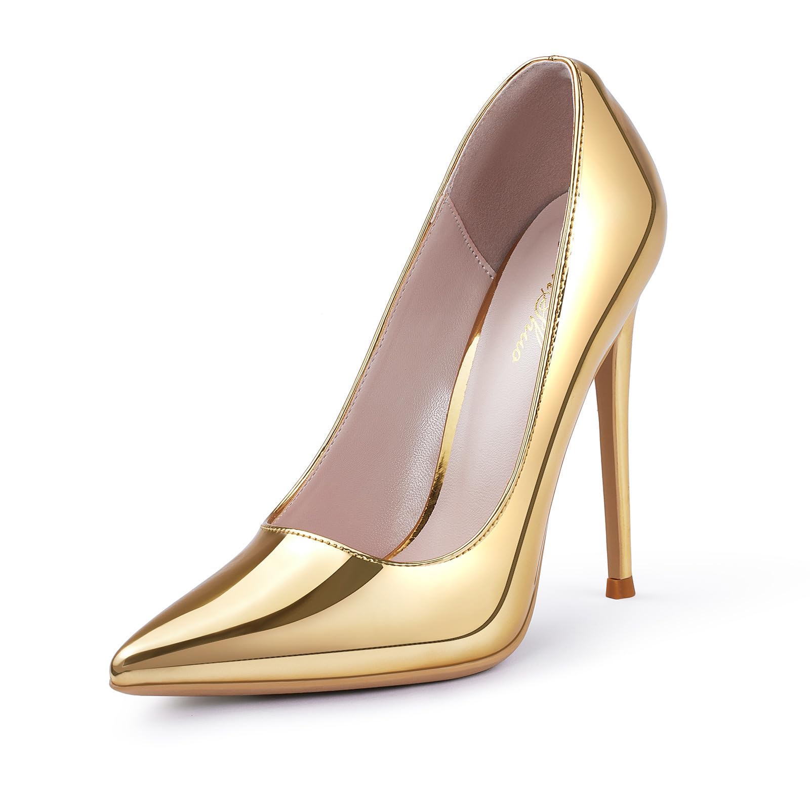 GENSHUO Women's 4.7 Inch Pumps Pointy Closed Toe Stiletto Sexy High ...