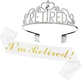 Amazon.com: JETKONG Retirement Party Decorations Retired Tiara/Crown ...