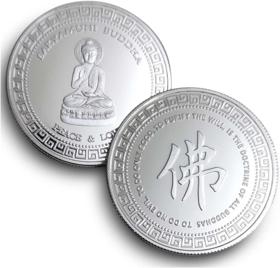 Amazon.com: Buddha Silver Coins for Collectors, 2 Pcs Coins, Good Luck ...