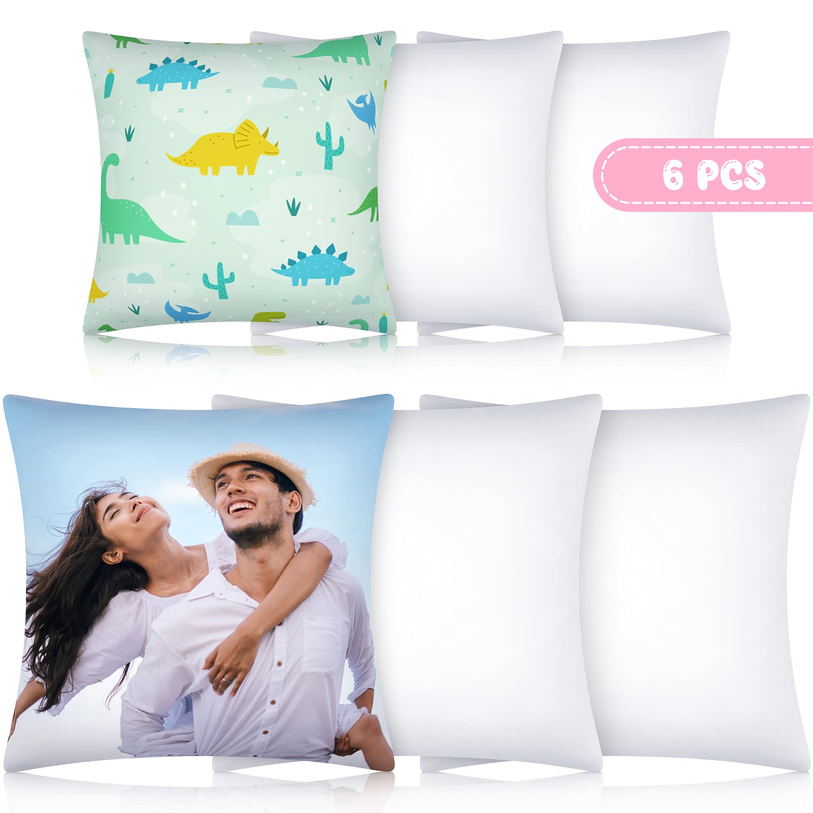 Patelai 6 Pcs Sublimation Pillow Cases Sublimation Pillow Covers White ...