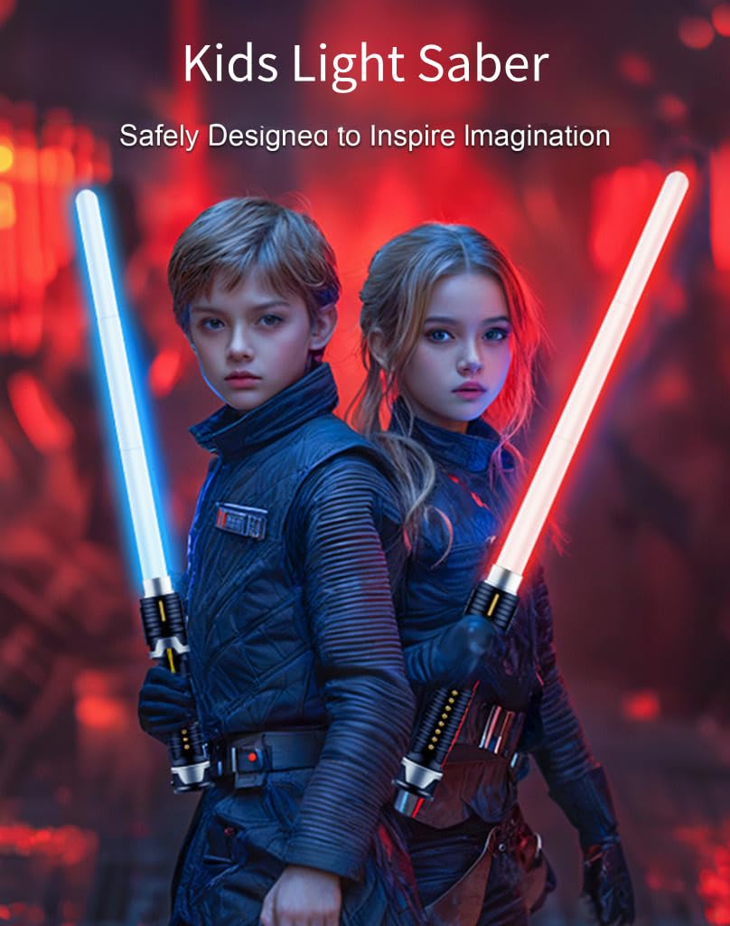 VXQ Light Sabers For Kids, 2-in-1 Mini Retractable Light Up Sword For ...