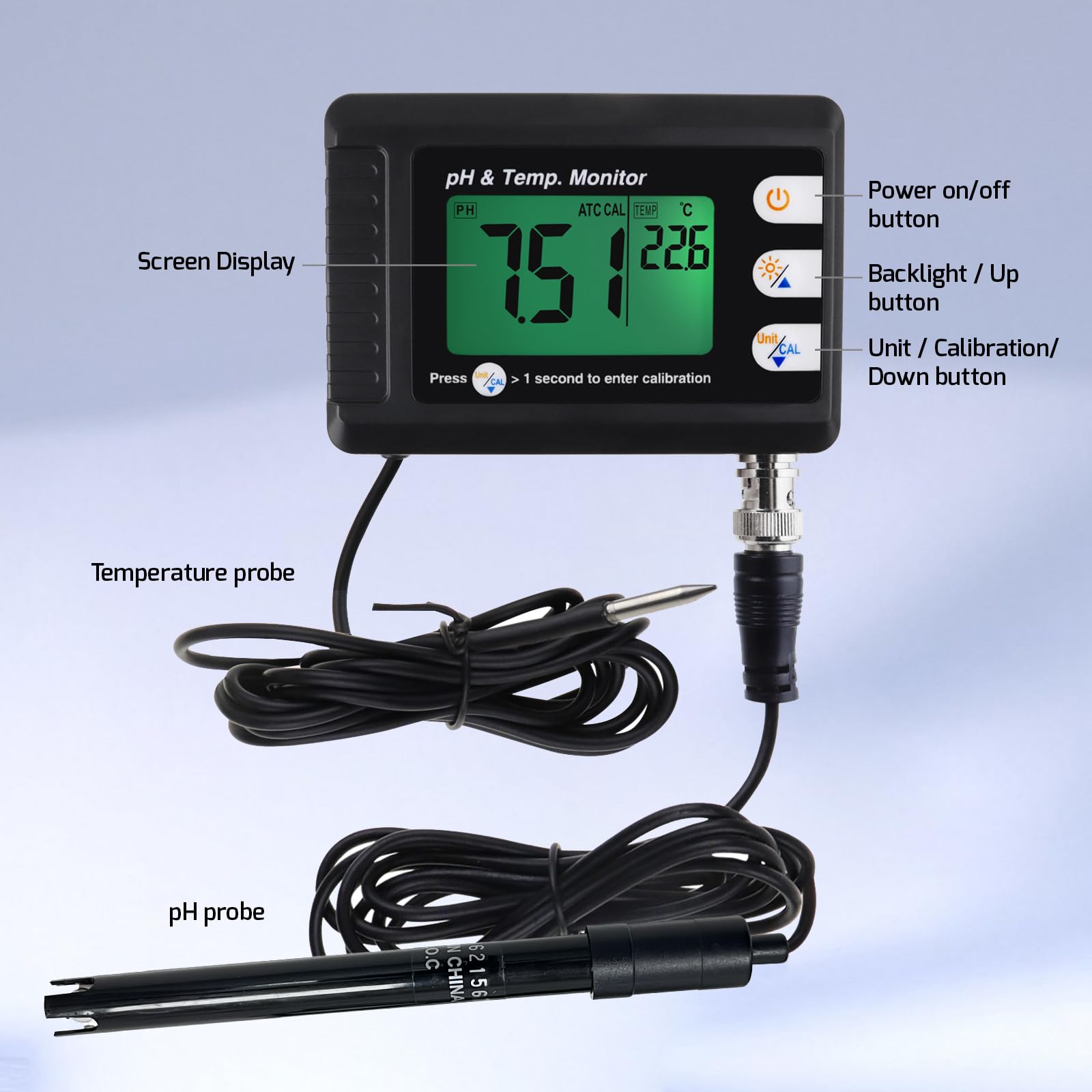 Mua Gain Express 2 in 1 Digital PH and Temperature Monitor, PH Meter ...