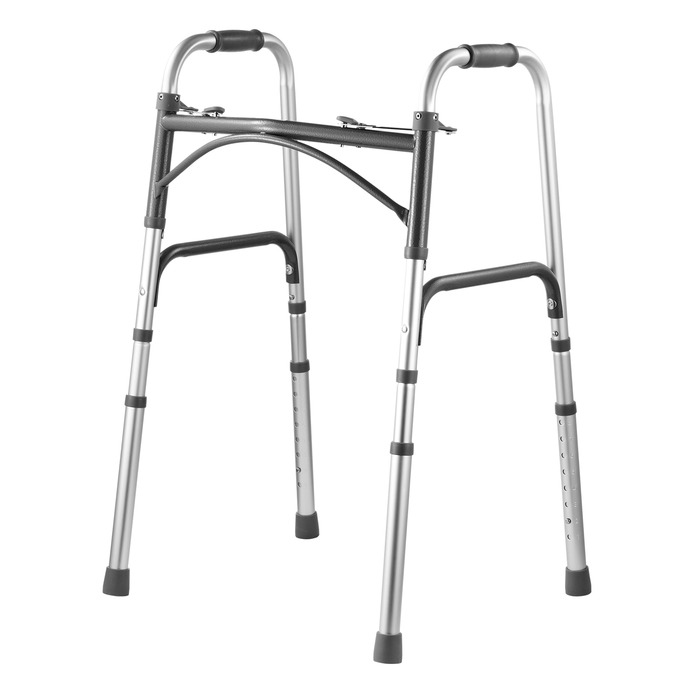 VEVOR Folding Walker, 2-Button Folding Walkers with 8-Level Adjustable ...