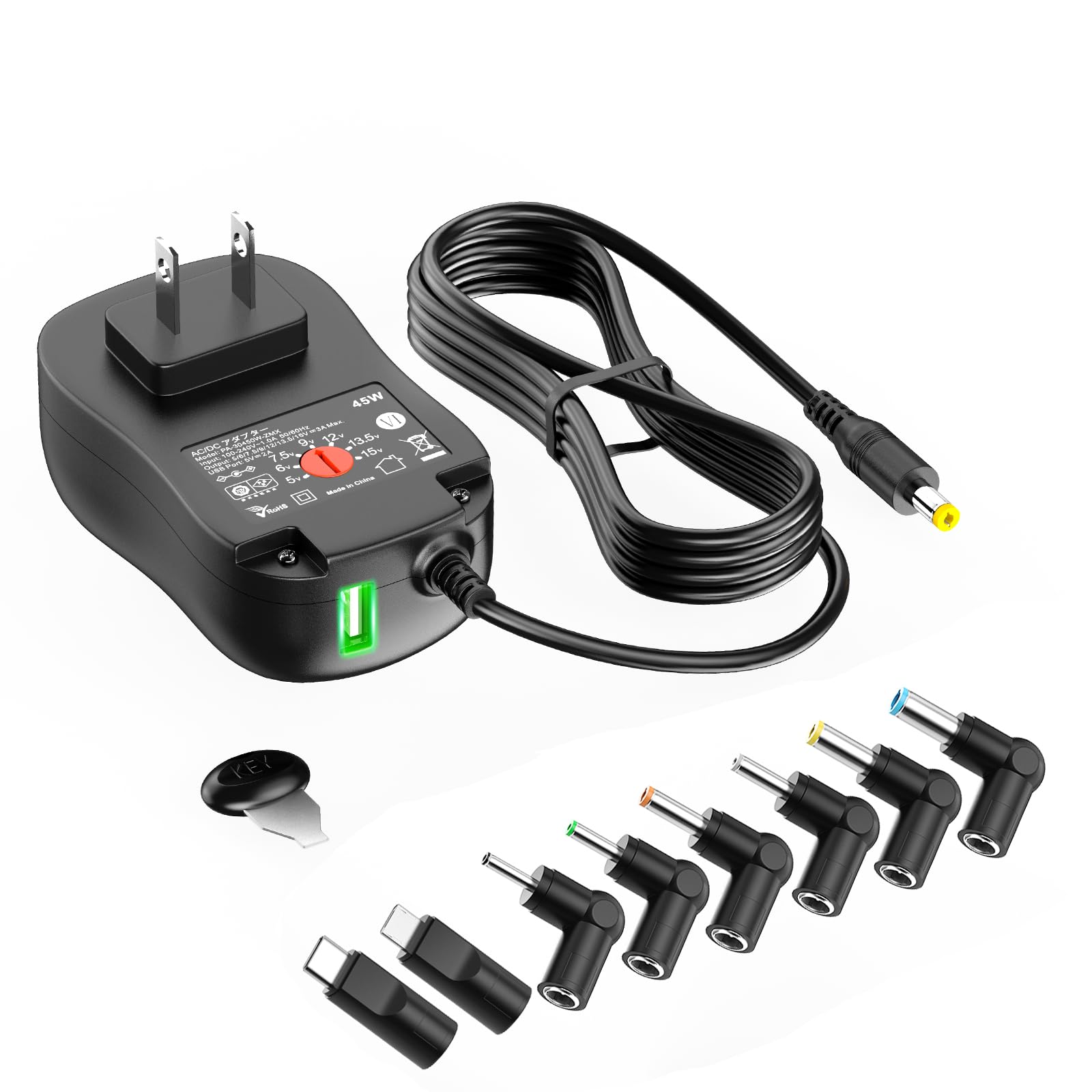 Mua Powseed 3A 45W Adapter 15V 13.5V 12V 9V 7.5V 6V 5V Multi Voltage ...