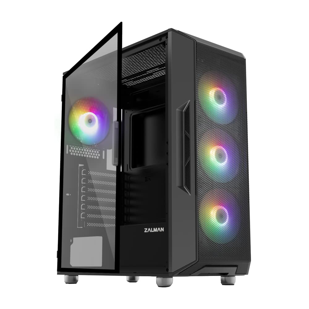 Zalman I3 NEO ATX Mid Tower Gaming PC Case - 4 X 120mm Fixed RGB Fans ...