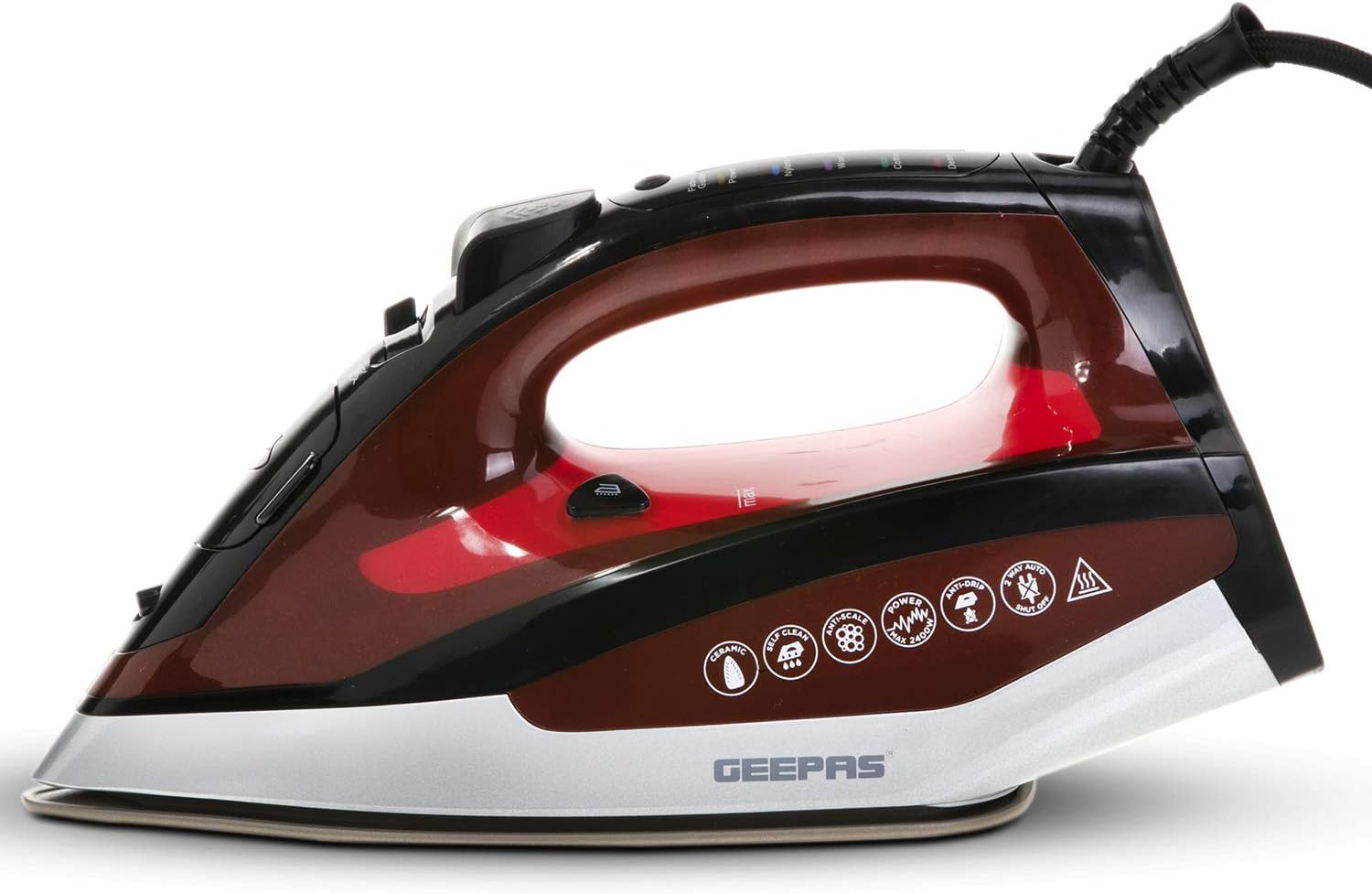 Geepas 2400W Digital Ultra Power Steam Iron for Crisp Ironed Clothes ...