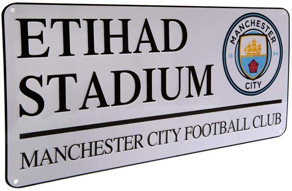 Manchester City FC Official Football Metal Street Sign (One Size ...