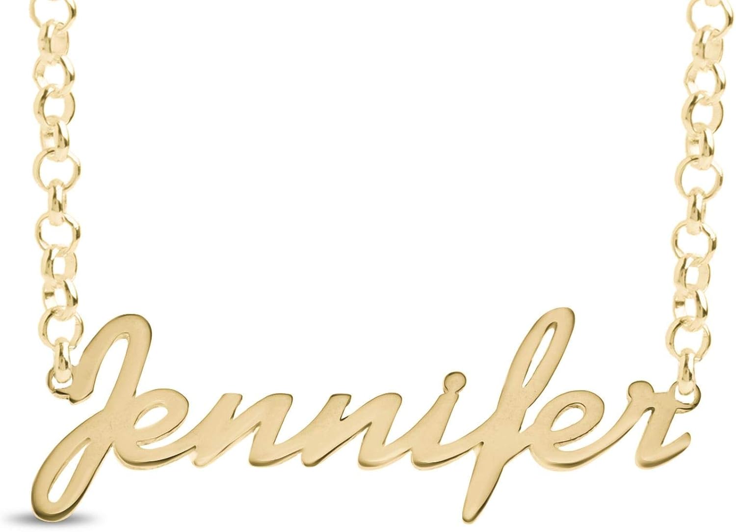 JENNIFER Name Necklace Gold Plated Sterling Silver Nameplate Pendant ...