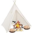 Amazon.com: Kigley 24 Pcs Pretend Camping Play Set with Teepee Tent Fake Campfire Felt Toys Wood ...