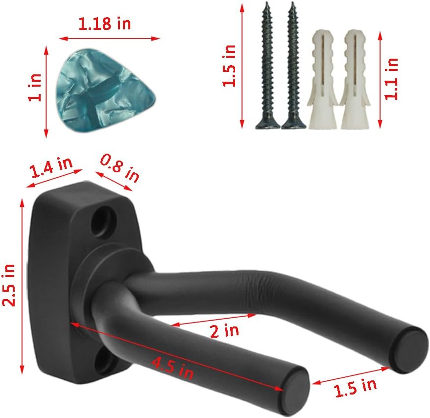 Guitar Hanger Hook,6 pack Guitar Display Bracket Wall Mounted Guitar ...