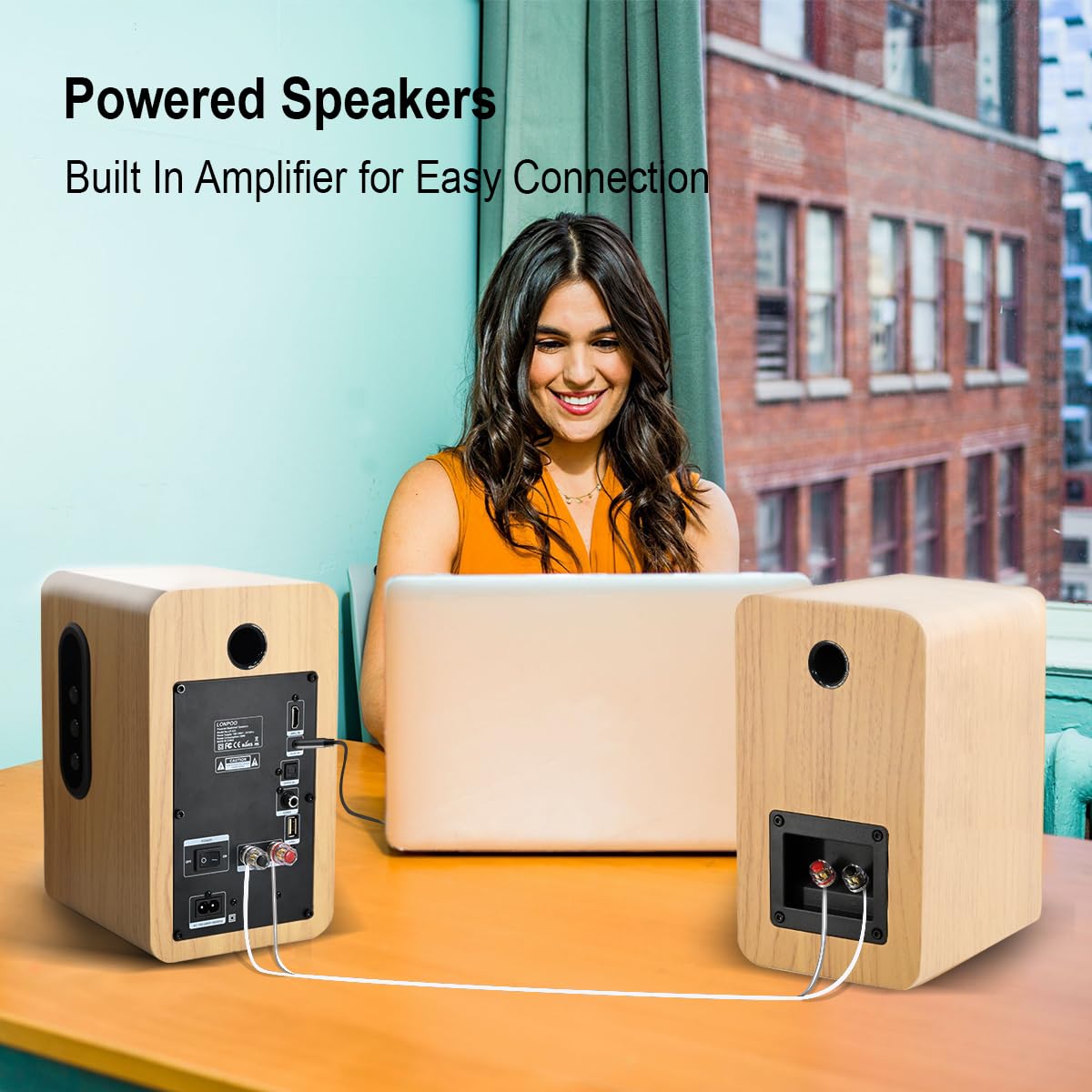 Mua Bookshelf Speakers,100W Powered Speakers with Inside Amplifier ...