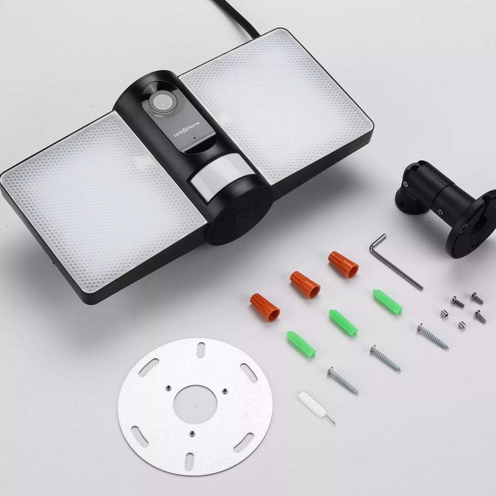 Link2Home Outdoor Floodlight with Camera, Alarm, and PIR ...