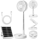 Amazon.com: AKOFIC Portable Standing Fan with Solar Panel, Battery ...