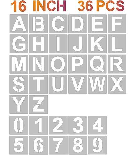 Plastic Journal Stencils YEAJON 5-Inch Letter Stencils - 42 Piece ...