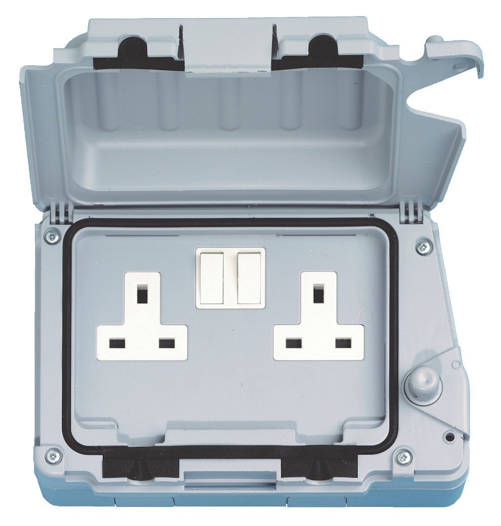 Contactum 2356SR 2 Gang 13A DP Weatherproof Socket for Outdoor Use ...