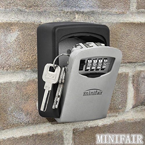 Tedahome Wall-mounted combination key box/key safe, grey/black for ...