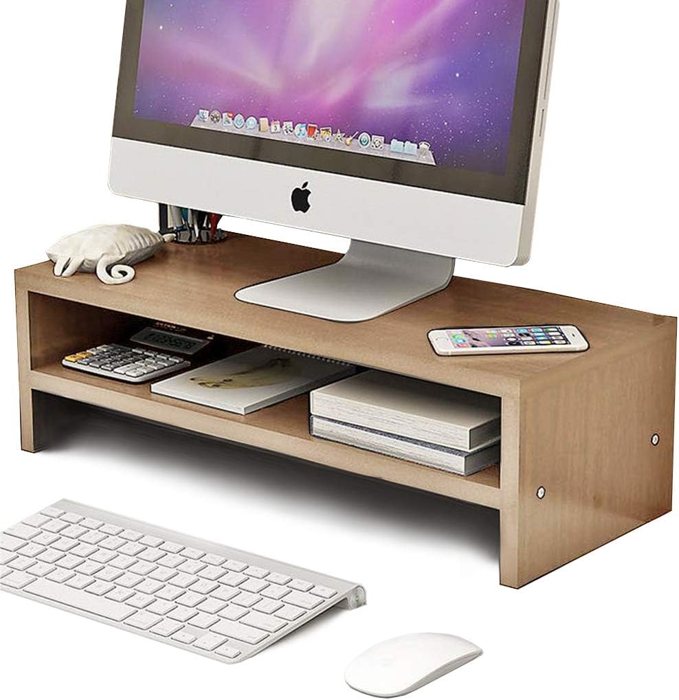 Monitor Stand Riser Wood Color Computer Screen Monitor Stand Desk ...