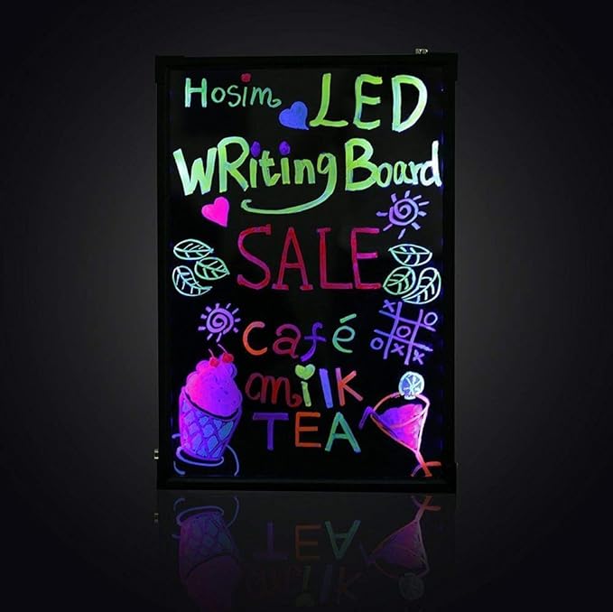 Flashing Boards LED Light-Up Dry Erase Menu Sign Message Writing Neon ...