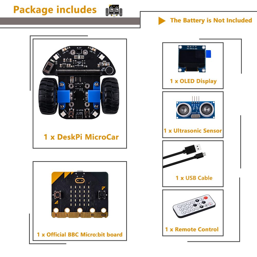 Mua GeeekPi DeskPi MicroCar Microbit Mini Cutebot Kit Suitable for BBC ...