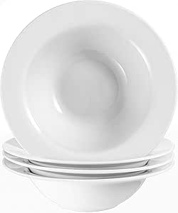 Amazon.com: Wareland Wide Rimmed Pasta Bowls Set of 4, 22 oz Large Soup ...