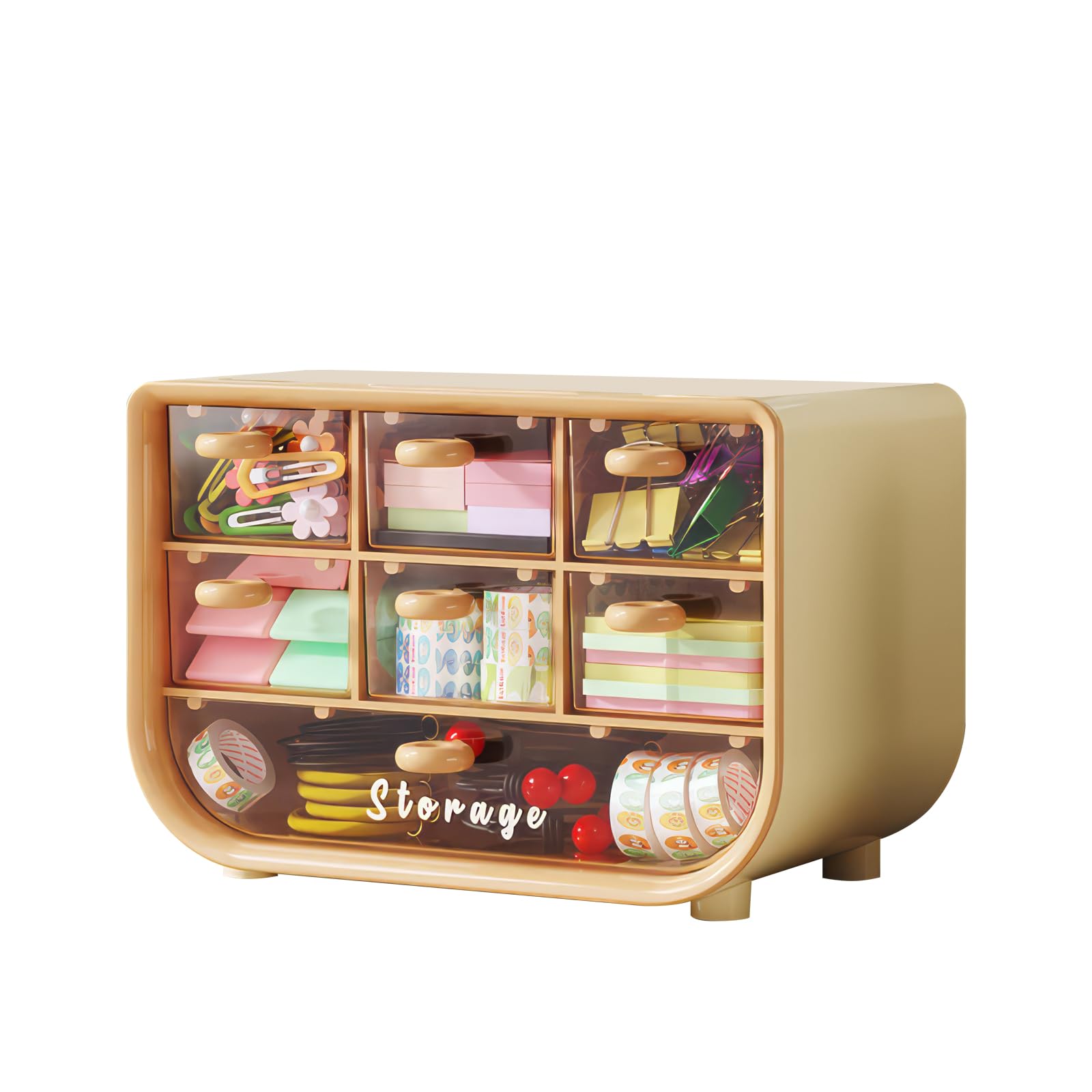 Mini Desk Organizer with 7 Drawers,3 Tier Stackable Desk Drawers for ...