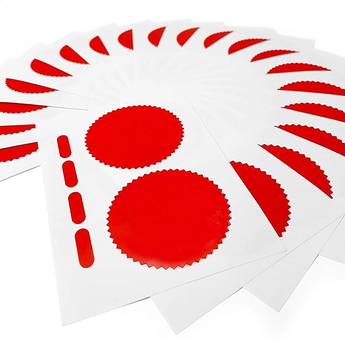 Company Seals 50mm Gloss Red Company Seal Stickers - 40 Labels: Amazon ...