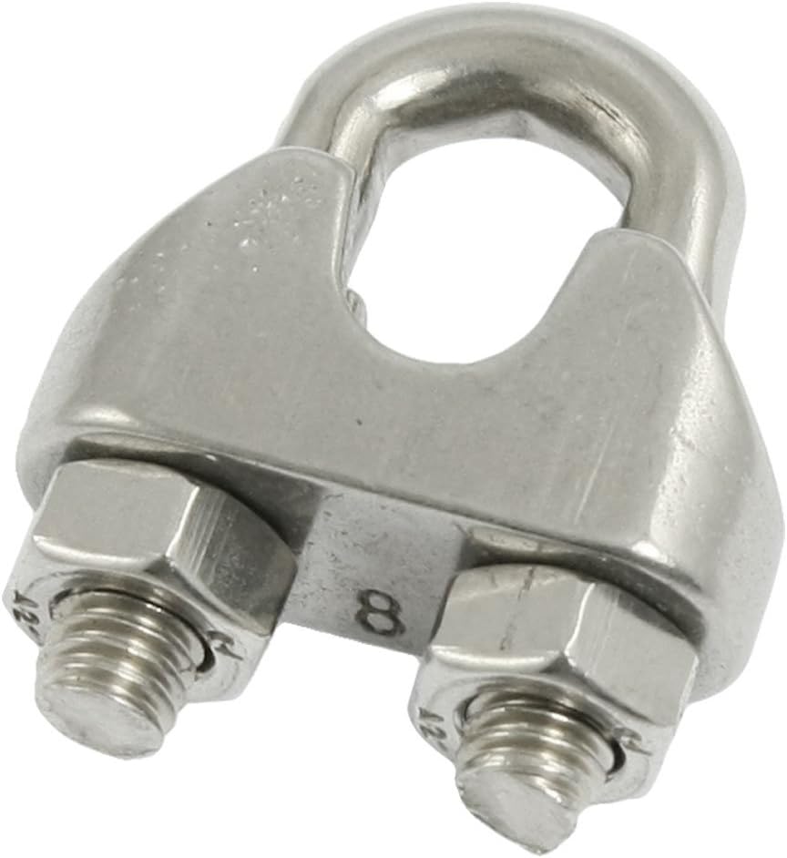 sourcingmap Stainless Steel Cable Clip Saddle Clamp for 5/32" 8mm Wire ...