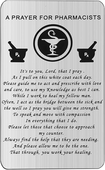 UJIMS A Prayer for Pharmacists Metal Wallet Card Rx Pharmacist ...
