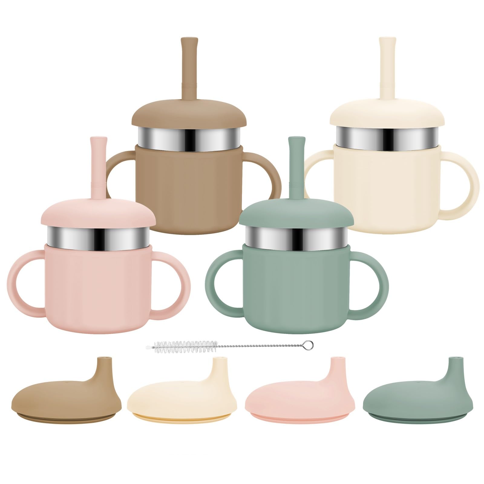 EsOfficce Baby Sippy Cups, 7.4 Oz Baby Cups, 3 Stages Training Cup ...