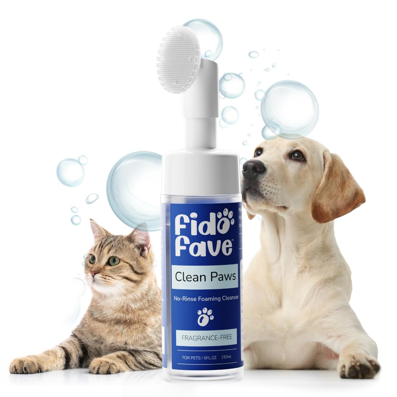 Dog Paw Cleaner No-Rinse Foaming Paw Cleanser with Silicone Brush for ...