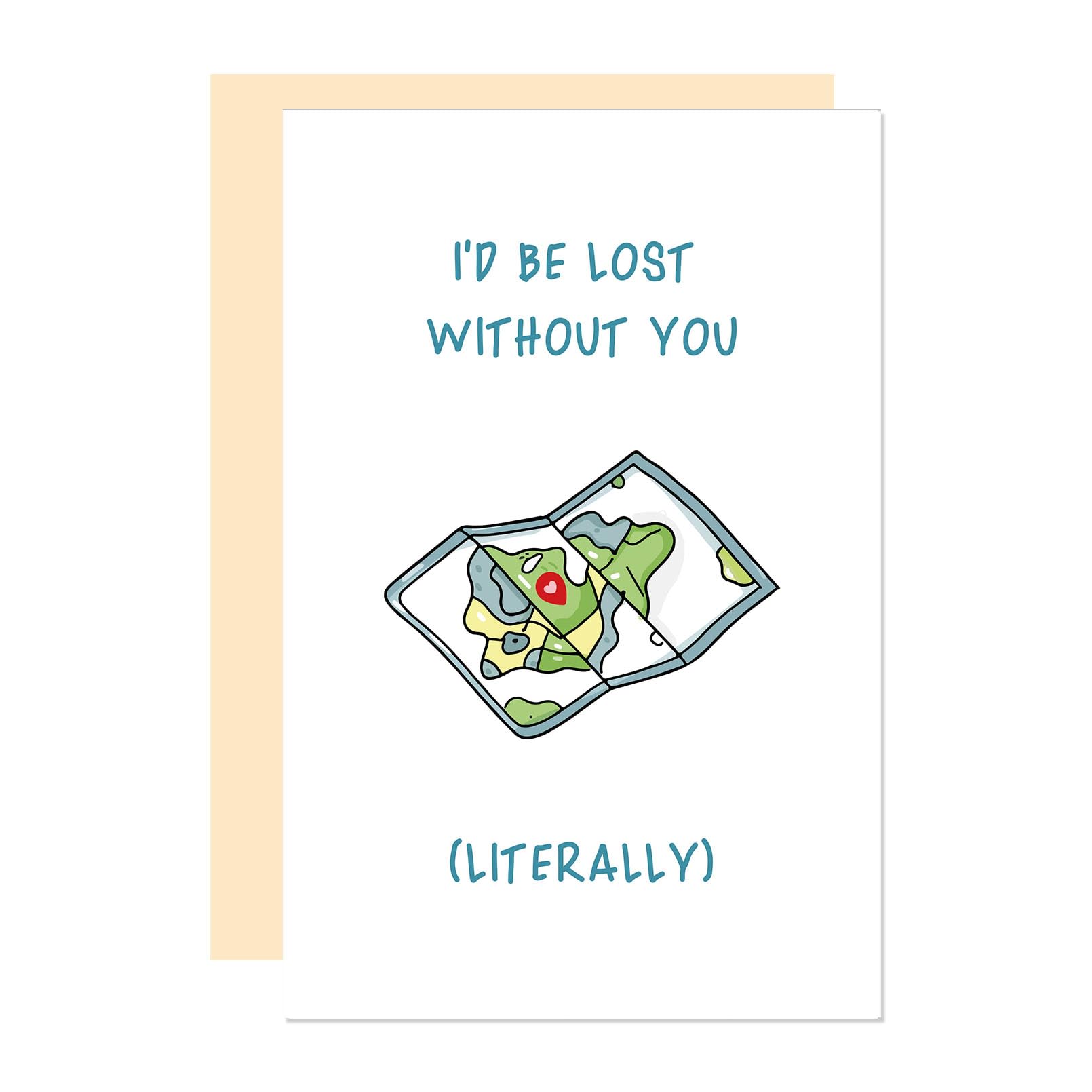 Ure Tenk Map Pun Anniversary Card for BF Husband, Sweet Card for No ...