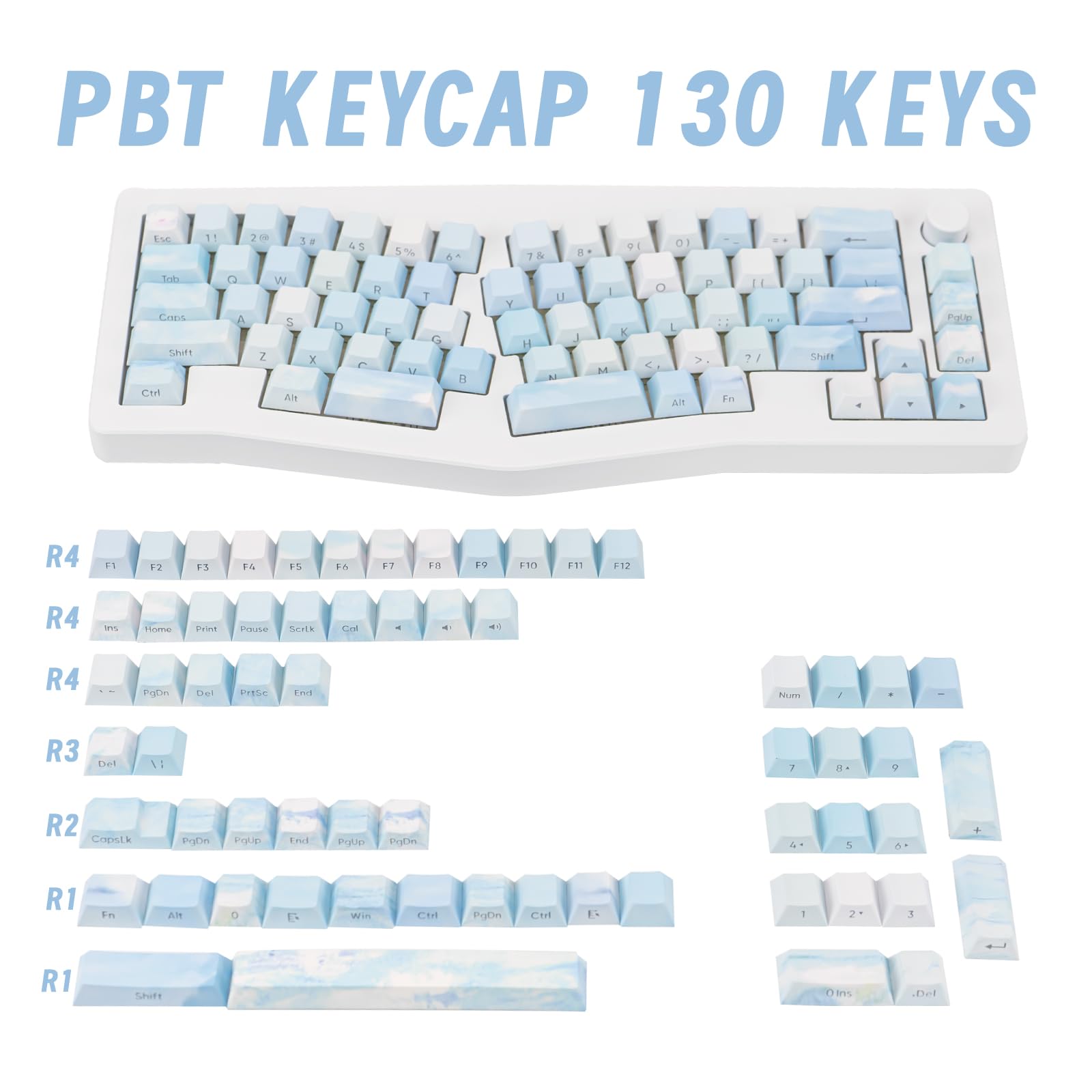 Mua Keycaps 130 Keys, Side Print Keycaps Shine Through Keycaps Set ...