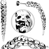 Amazon.com: Skull Carved Long Claw Labret 316L Surgical Steel ...