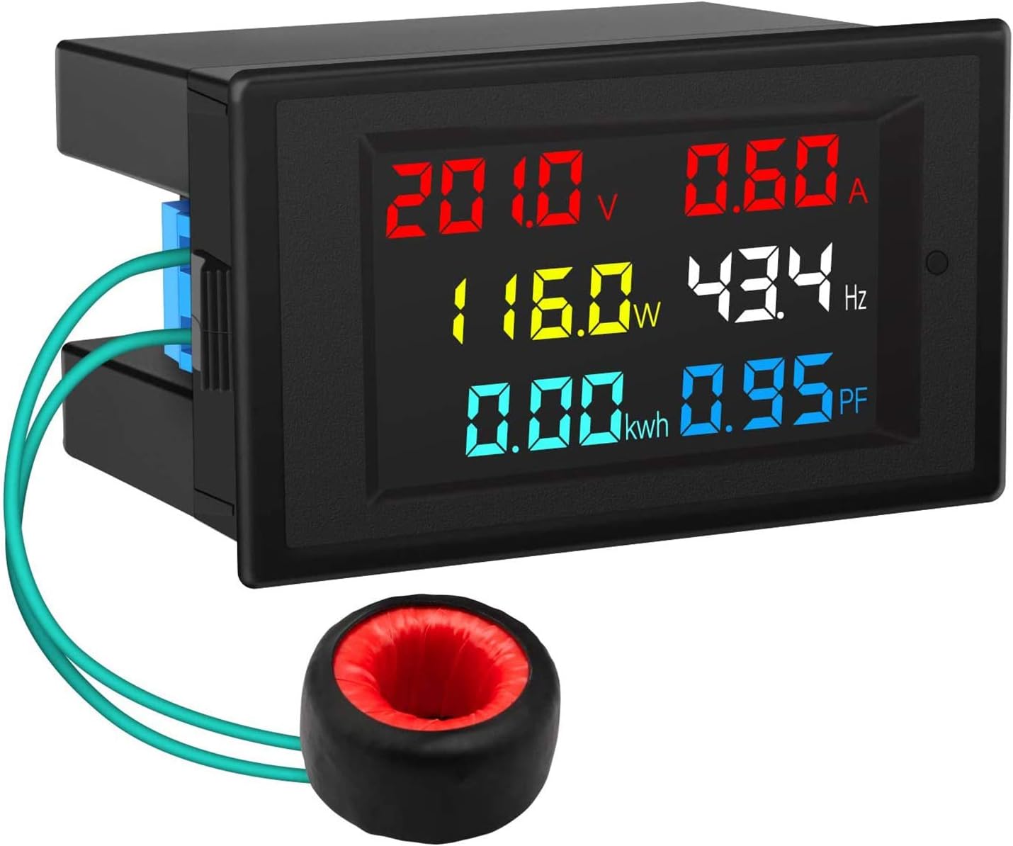 ZHITING AC Display Meter, 80-300V 100A Voltage Current Power Factor ...