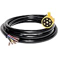 Amazon.com: MECMO Heavy Duty 7 Pin Trailer Plug Cord with Double Prongs Connector 8 Feet, 7 Way ...