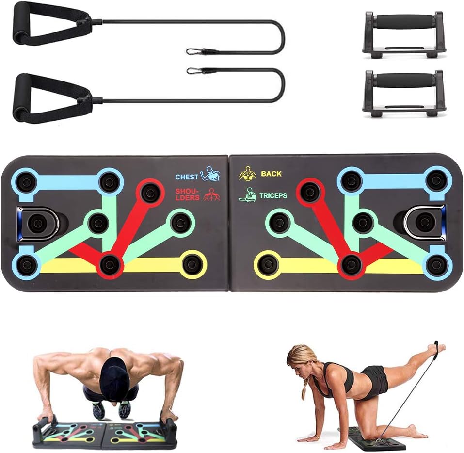 CDUTA Portable Push Up Board, Muscle Board with Resistance Bands, Gym ...