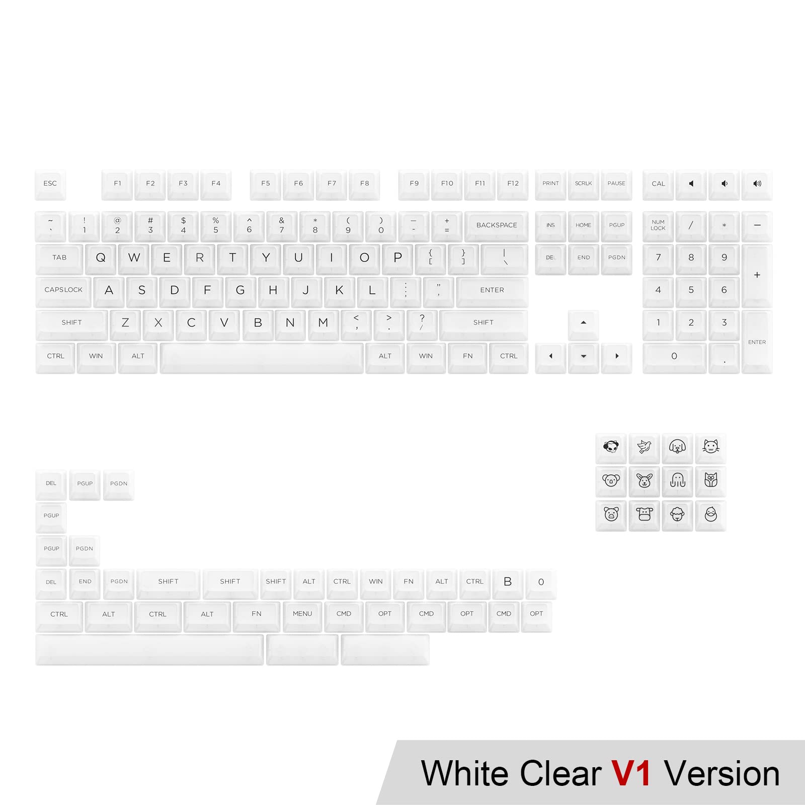 Mua EPOMAKER AKKO 155 Keys Clear Keycaps Polycabonate ASA Profile ...