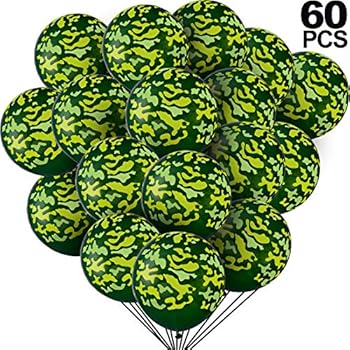 Amazon.com: 60 Pieces Latex Camo Balloons Camouflage Balloons Military ...